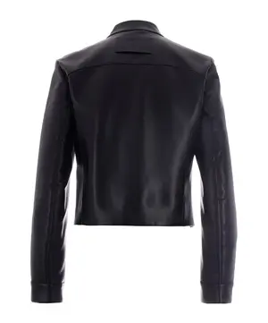 Patrizia Pepe Long-sleeved Zip-up Biker Jacket - Black