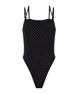 TOM FORD Open Back Polka Dot Swimsuit - Black