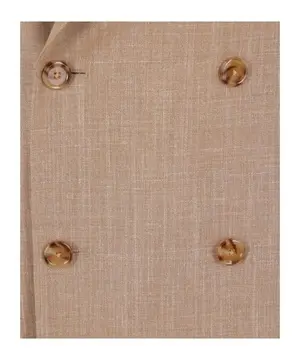 LARDINI Double-breasted Long Sleeved Blazer - Nude