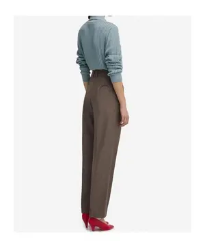 BLAZÉ MILANO High-waisted Straight-leg Tailored Trousers - Brown