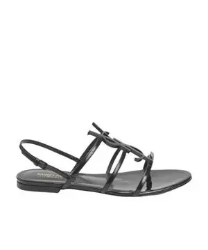 Saint Laurent Cassandra Logo Sandals - Black