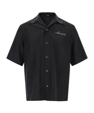Amiri Rhinestone Logo Short-sleeve Shirt