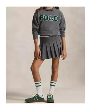 Polo Ralph Lauren Knit-collar Sweatshirt With Chenille Appliqu