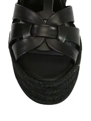 Saint Laurent Tribute Wedge Espadrilles - Black