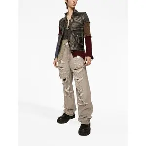 Dolce & Gabbana Patchwork Distressed Knit Cardigan