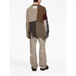Dolce & Gabbana Patchwork Distressed Knit Cardigan