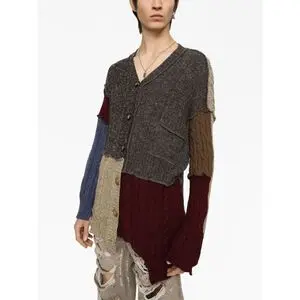 Dolce & Gabbana Patchwork Distressed Knit Cardigan