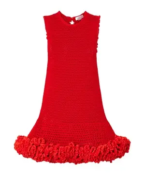 Stella McCartney Open-knit Wool Mini Dress With Sculptural Hem