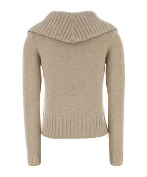 Co Ribbed Collar Knitted Sweater - Beige