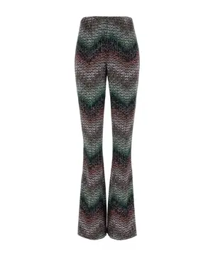 Missoni Zigzag Flared Knitted Trousers - Black
