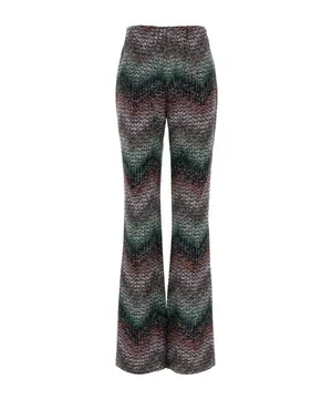 Missoni Zigzag Flared Knitted Trousers - Black