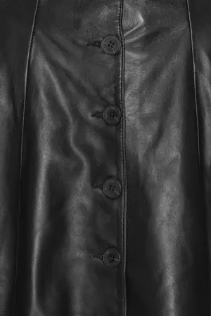 ROTATE BY BIRGER CHRISTENSEN Leather Suspender Flared Skirt