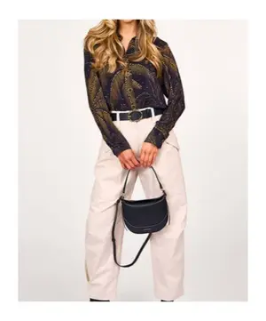 Farm Rio Lapel Long Sleeve Shirt With Graphic Print