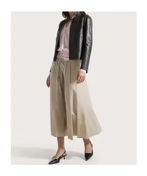 Seventy Short Leather Jacket - Black