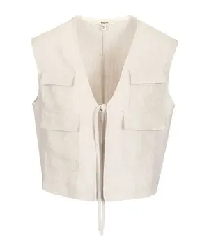 Barena Venezia Multi Lisca Tie-front Vest - White