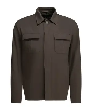 Herno Long Sleeved Utility Overshirt - Brown