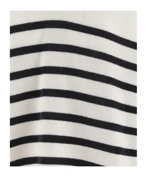 ALLUDE Striped Hooded Sweater - White
