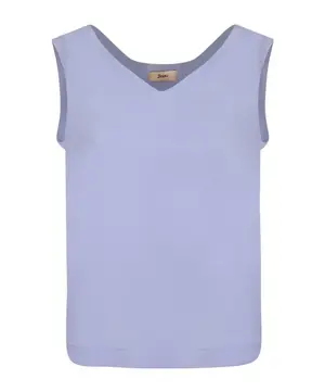 Herno V-neck Sleeveless Top With Metal Logo Detail - Blue