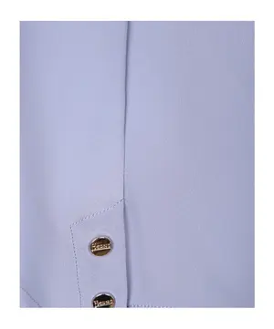 Herno V-neck Sleeveless Top With Metal Logo Detail - Blue