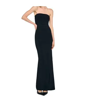 Norma Kamali Strapless Maxi Dress With Back Slit - Black