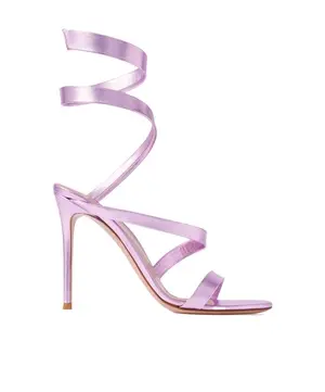GIANVITO ROSSI Opera 105 Metallic Leather Sandals - Pink