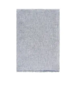 Brunello Cucinelli Fringed Linen Scarf Gray