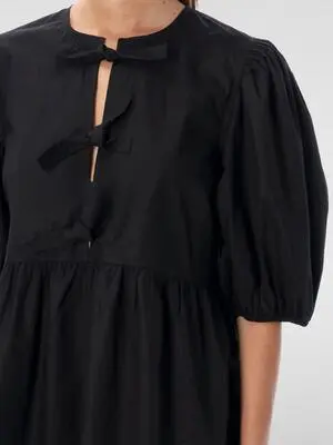 GANNI Round Neck Dress - Black