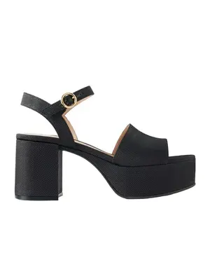 GIANVITO ROSSI Raffia Platform Sandals - Black