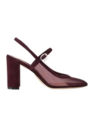 GIANVITO ROSSI 85 Suede-trimmed Mesh Pumps