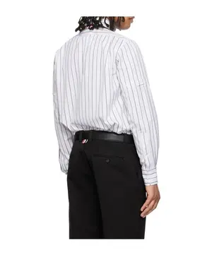 Thom Browne Stripe Poplin Shirt - Medium Gray