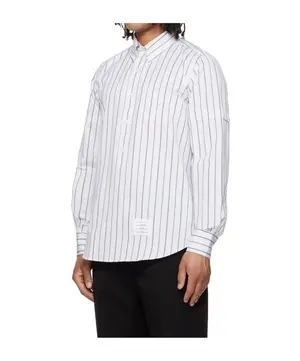 Thom Browne Stripe Poplin Shirt - Medium Gray