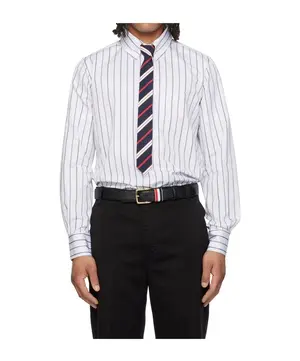 Thom Browne Stripe Poplin Shirt - Medium Grey