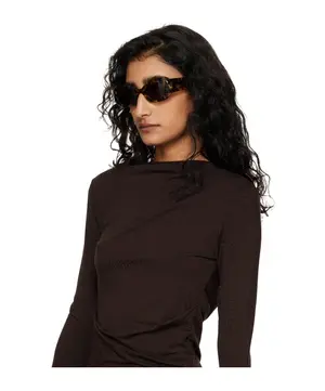 Khaite X Oliver Peoples 1992c Oval Sunglasses - Brown