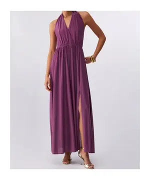Liu Jo V-neck Maxi Dress With Side Slit
