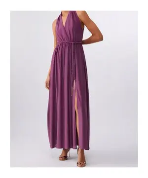 Liu Jo V-neck Maxi Dress With Side Slit