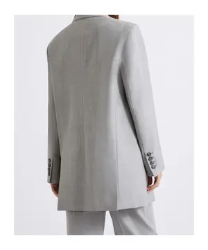 Marella Double-breasted Wool And Silk Grisaille Blazer