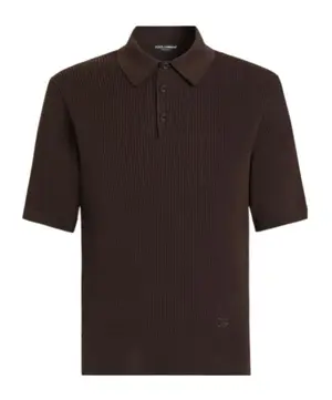 Dolce & Gabbana Dolce Gabbana Ribbed Polo Knitted Top