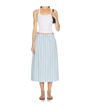 Staud Tie-waist Midi Skirt