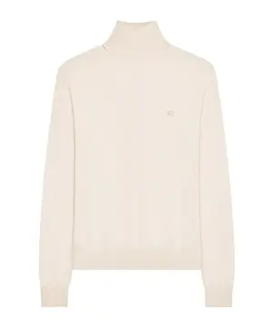 COURREGES Courreges High Neck Long Sleeve Sweater Light Sand