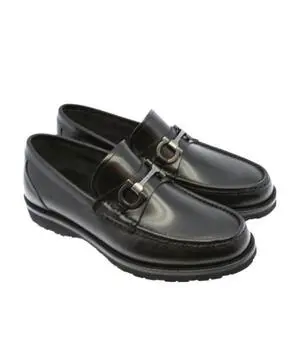 FERRAGAMO Pueblo Series Loafers With Horsebit Detail - Black