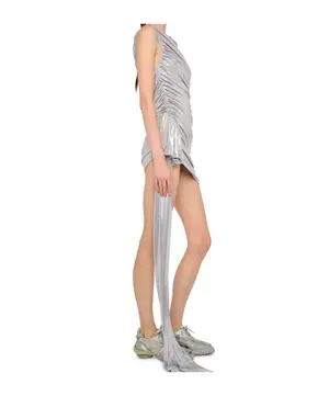Norma Kamali Diana One-shoulder Draped Dress - Silver