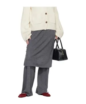 LISA YANG The Payton Trousers Rib-knit Wide Leg Pants