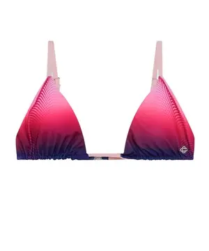 Casablanca Aubergine Gradient Triangle Bikini Top - Red