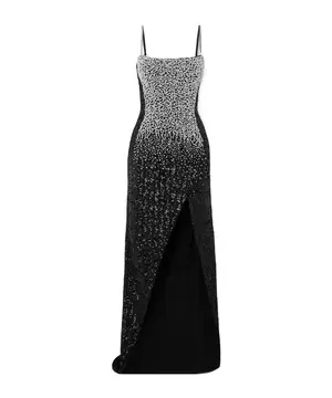 Balmain Sequin Embellished Maxi Dress - Black
