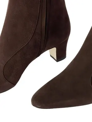 Manolo Blahnik Suede Ankle Boots - Black