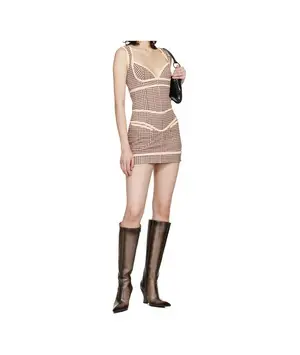 KNWLS Checked Bustier Top