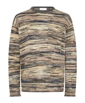 ROBERTO COLLINA Striped Crew Neck Sweater - Nude