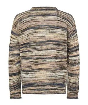 ROBERTO COLLINA Striped Crew Neck Sweater - Nude