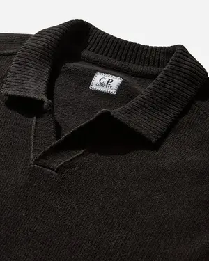 C.P. COMPANY Polo Collar Lens Knitted Sweater