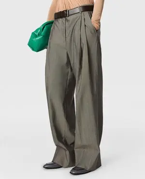 Stella McCartney Pleated Wool-blend Straight-leg Pants